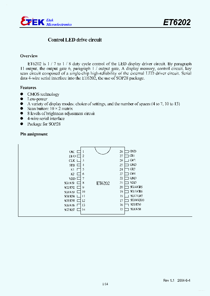 ET6202_2223072.PDF Datasheet Download --- IC-ON-LINE